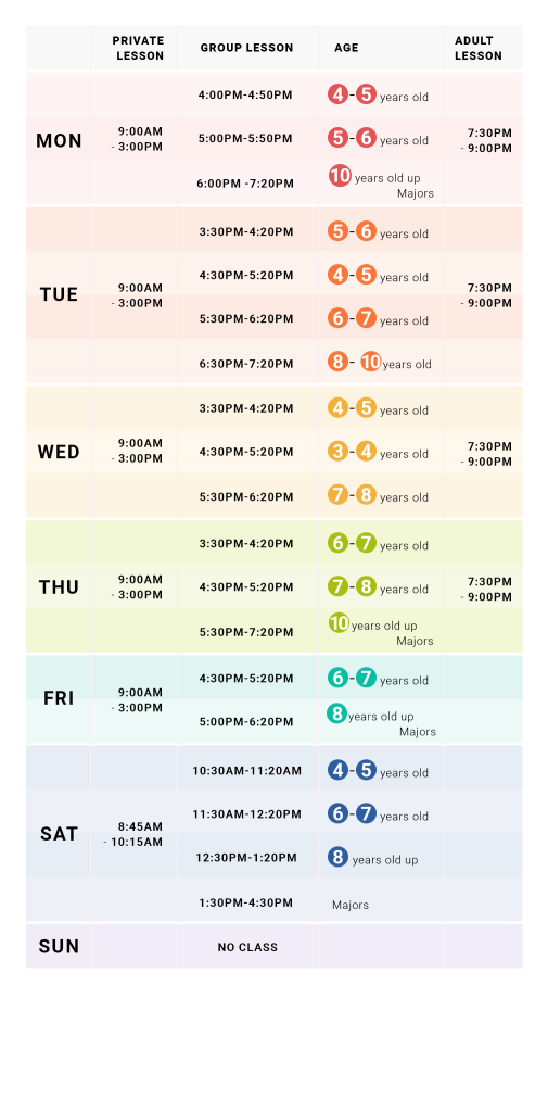 Schedule - SJ Ballet No.1